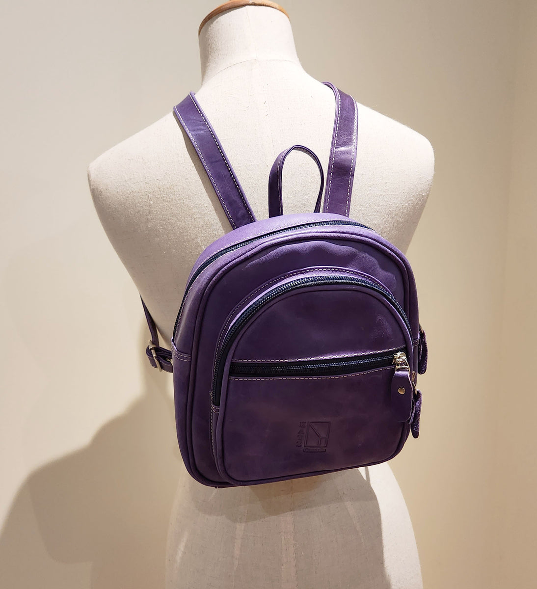 Small PURPLE LEATHER BACKPACK Woman Purse Bag Purple by Katz Women Sma ...